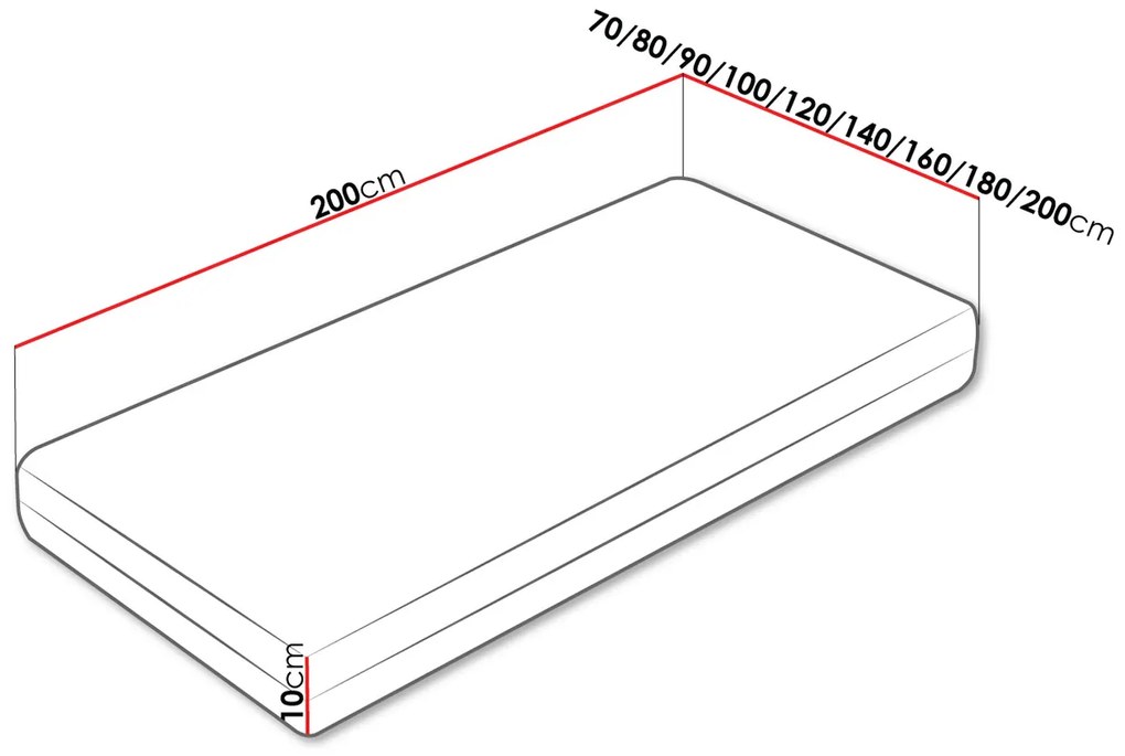 Pěnová matrace s kokosovým vláknem 200x200 SALVINO
