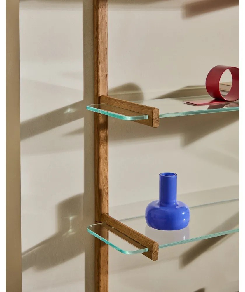 Skleněný modulární policový systém v přírodní barvě 90x202x30,5 cm Sitra – Kave Home