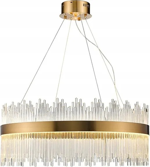 Křišťálový lustr Delhi Crystal Rods 60Cm Led Zlatá mosaz 35W