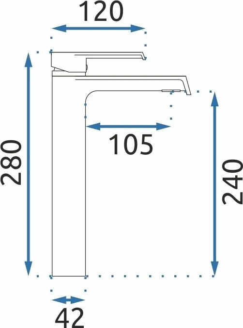 Rea Hass, vysoká umyvadlová baterie h-280, zlatá matná, REA-B9971