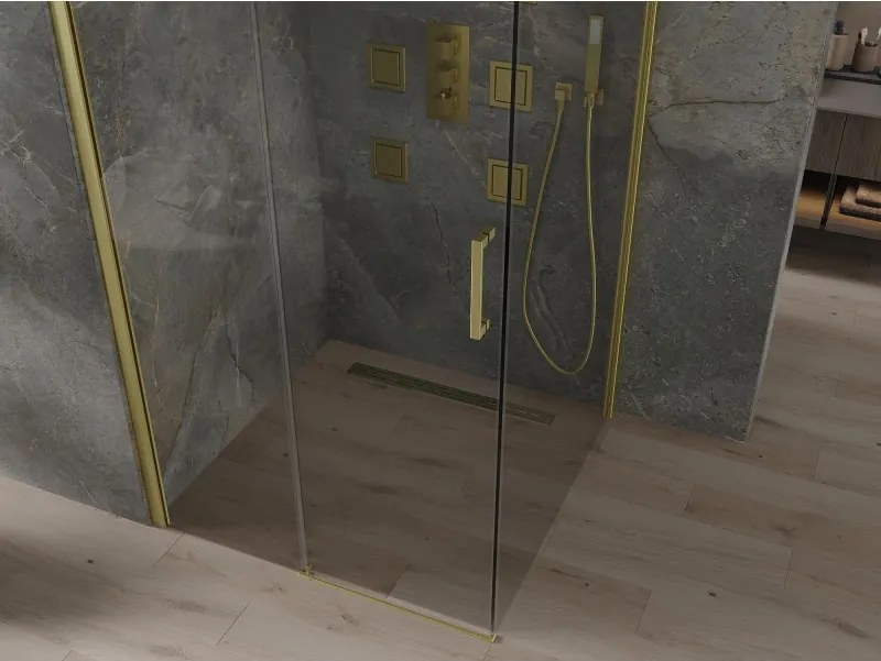 Mexen Omega sprchový kout 100x100cm, 8mm sklo, zlatý profil-čiré sklo, 825-100-100-50-00