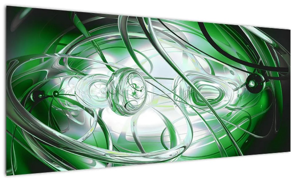 Zelený abstraktní obraz (100x40 cm), 40 dalších rozměrů