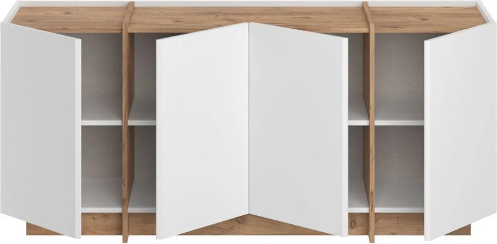 Designová komoda Radegund 180 cm bílá / atlantická borovice