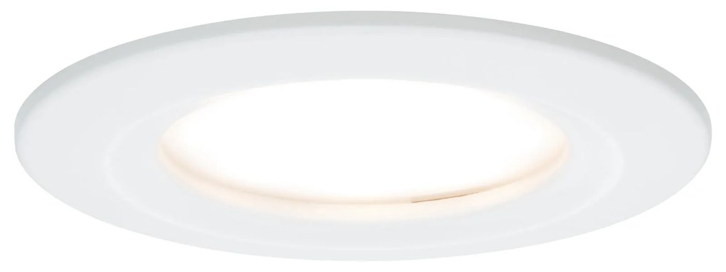 Paulmann 93857 Premium LED Slim Coin Satin, zápustná bodovka 1x6,8W LED 2700K, matná bílá, prům. 7,8cm, IP44