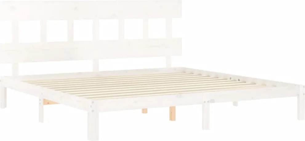Postel bez matrace bílá 200 x 200 cm masivní borovice 3193617