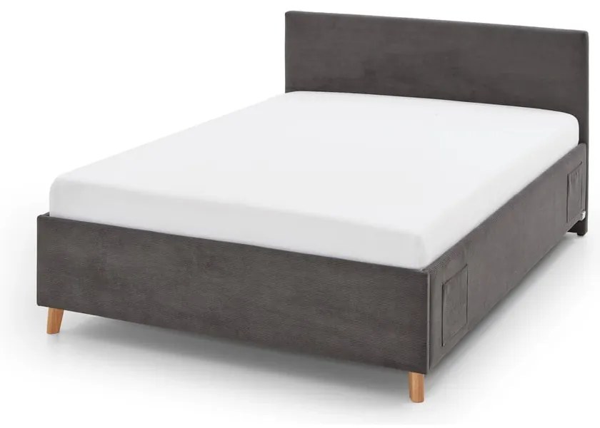 Antracitová čalouněná dětská postel s úložným prostorem s roštem 120x200 cm Cool – Meise Möbel Biano.cz