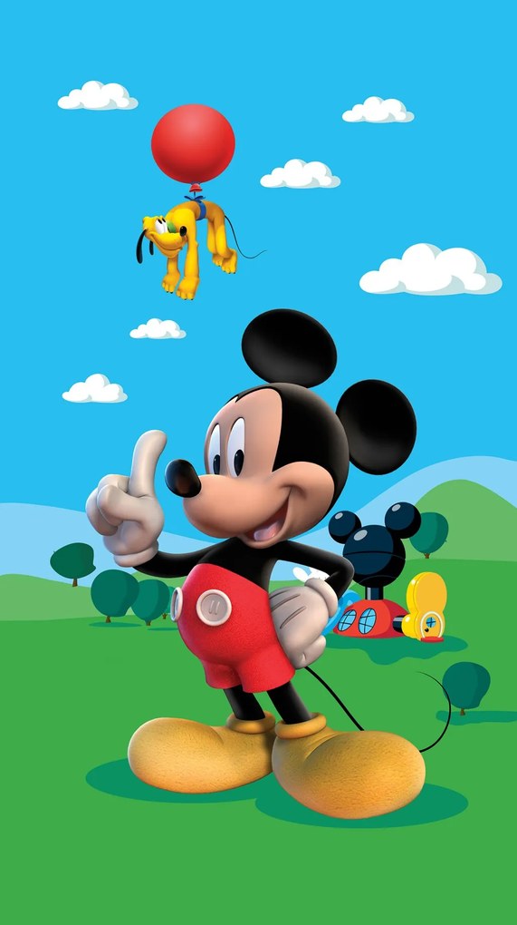 FCP L 6141 Foto závěs dětský obrazový Mickey Mouse Disney FCPL 6141, velikost 140 x 245 cm