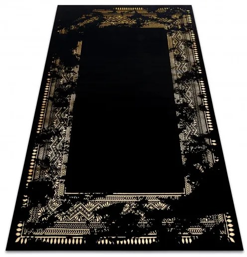 Dywany Łuszczów Kusový koberec Gloss 408C 86 glamour black/gold - 120x170 cm