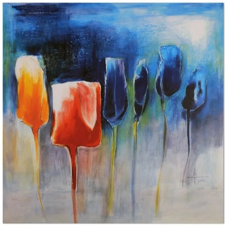 CARO Obraz na plátně - Colorful Tulips 30x30 cm