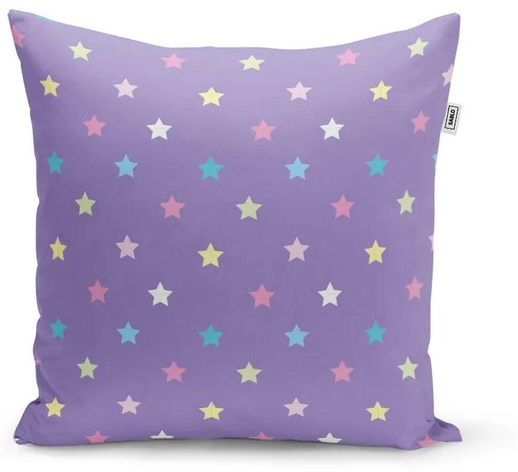 Polštář SABLIO - Hvězdy na fialové 60x60 cm