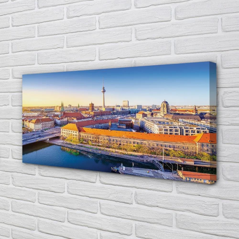 Obrazy na plátně Berlín říční mosty 120x60 cm