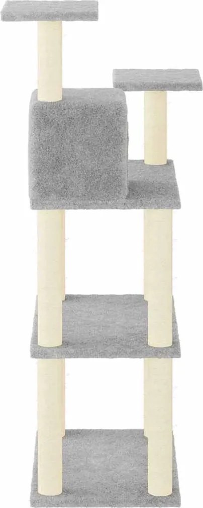 Škrabadlo pro kočky se sisalovými sloupky světle šedé 118,5 cm 171428