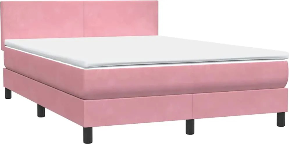 Box spring postel s matrací růžová 160x210 cm samet 3316028