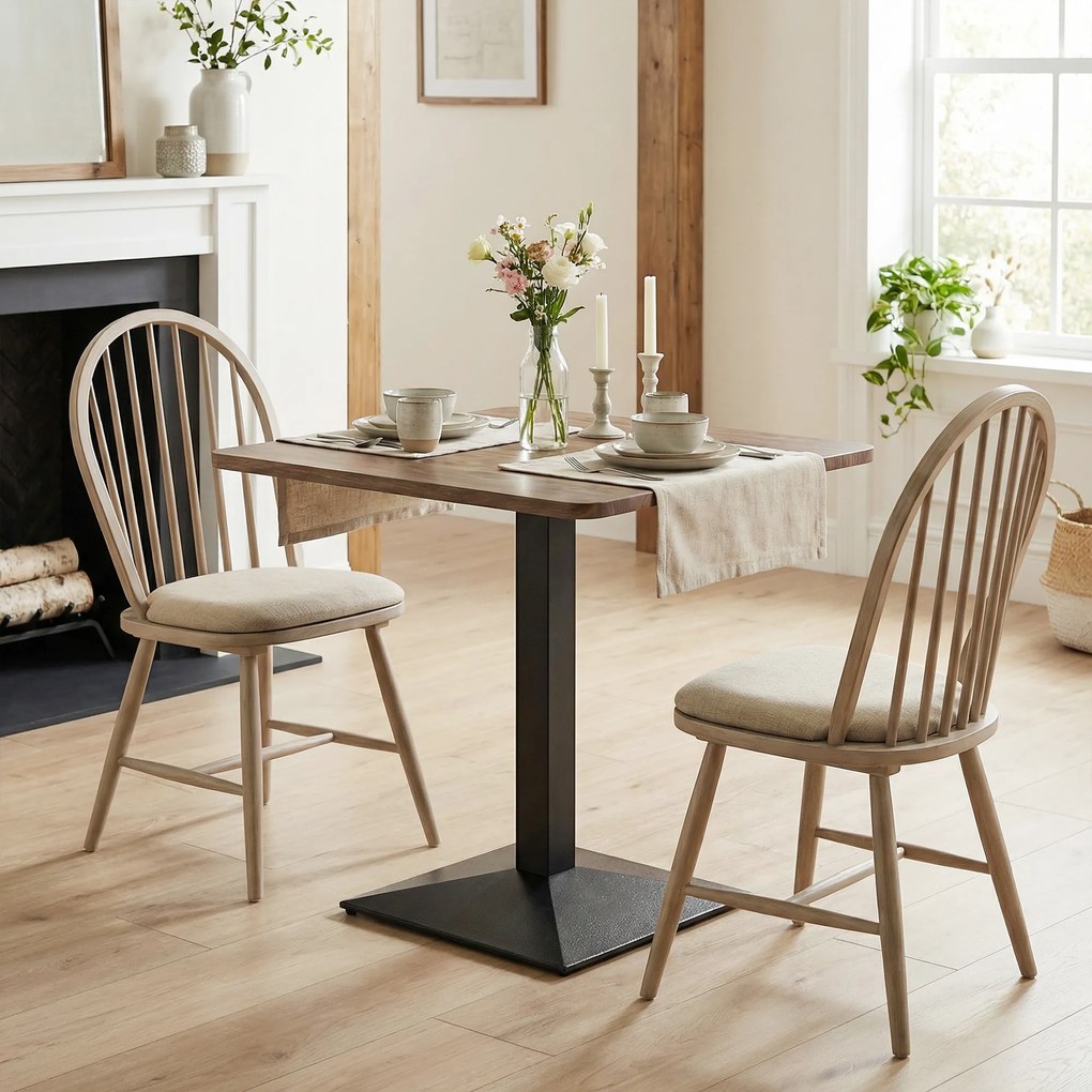 HOMCOM jídelní stůl pro 2 osoby, 70 × 70 × 75 cm, ořech