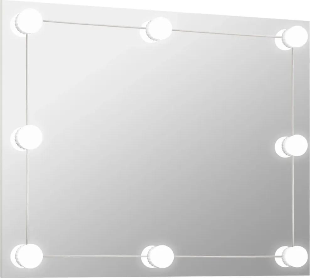 vidaXL Nástěnné zrcadlo bez rámu s LED osvětlením obdélníkové sklo [3078644]
