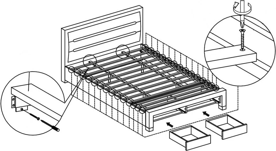 Postel CAREN NEW 180 x 200 cm + rošt zdarma