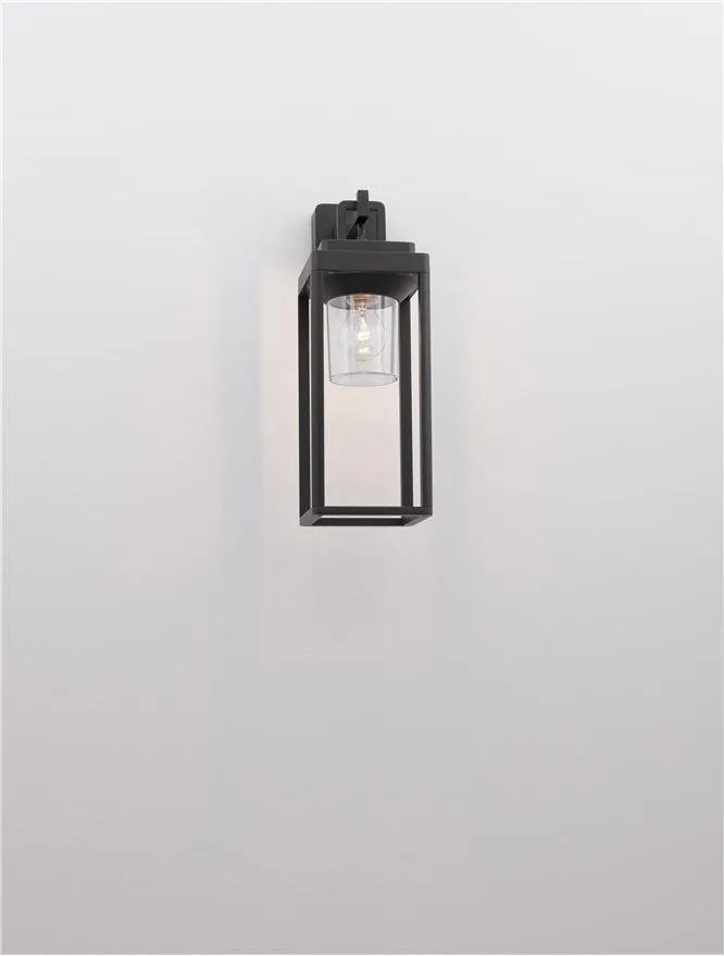 NV 9492500 Venkovní nástěnné svítidlo FIGO antracitový hliník a čirý akryl E27 1x12W 220-240V bez žárovky IP65 - NOVA LUCE