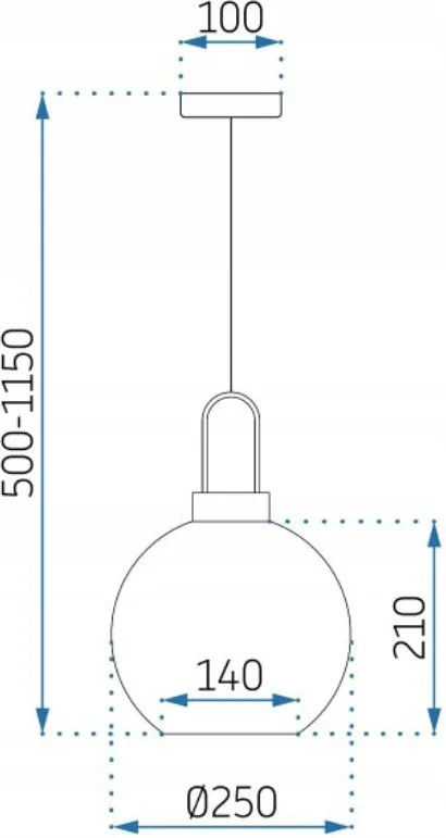 Toolight Toolight, skleněné kulové závěsné stropní svítidlo 25 cm APP630-1CP, zlatá, OSW-05635