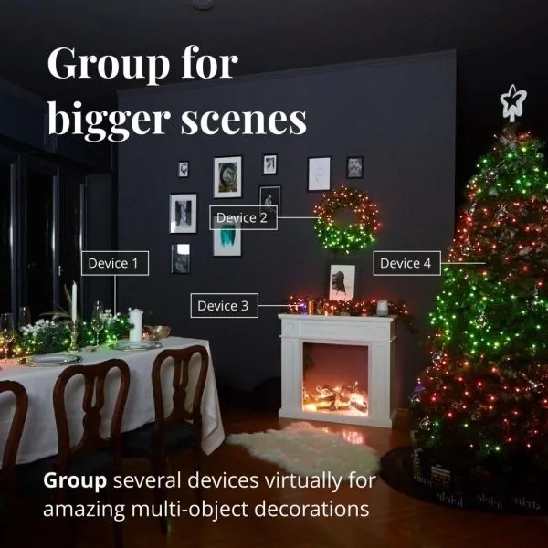 Twinkly TWS250SPP-TEU - LED RGBW Venkovní  řetěz 250xLED 23,5m IP44 Wi-Fi