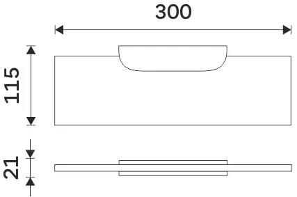 Police do koupelny skleněná, sklo bílé extra čiré matné, úchyt černý, 30 cm NIMCO NIKAU černá NKC 30091B-30-90