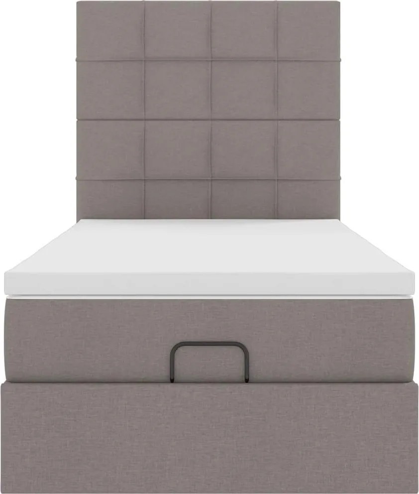Osmanský rám postele s matrací taupe 100x200cm textil 3313986