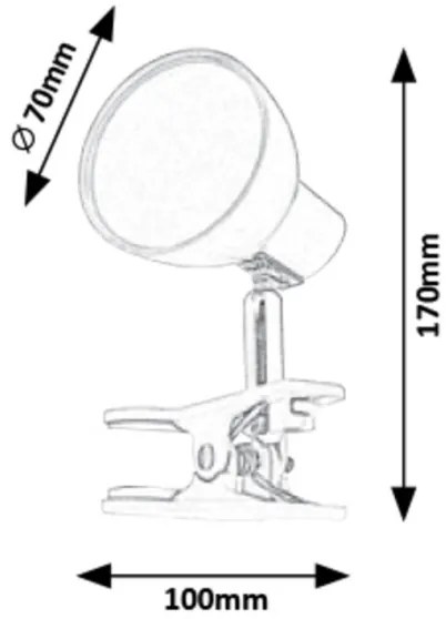 Rabalux 1478 - LED Lampa s klipem NOAH LED/5W/230V černá