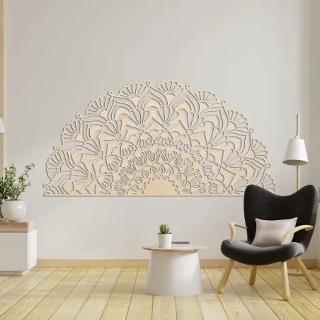 Luxusní dřevěný obraz mandaly - Elegantní nástěnná dekorace I SENTOP PR0371