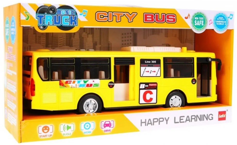 Velký hrací školní autobus žlutý