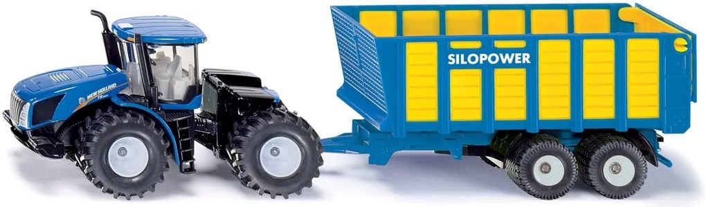 Kovový model siku farmer - traktor new holland s přívěsem joskin