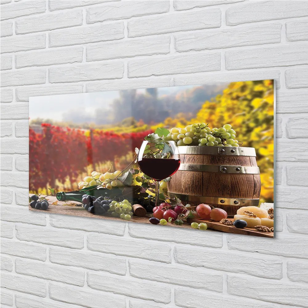 akrylový obraz Podzimu sklenice na víno 125x50 cm