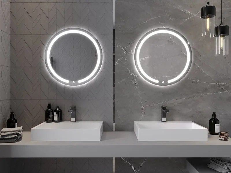 Mexen Rose koupelnové zrcadlo s podsvícením, kulaté 60 cm, LED 6000K, proti mlze - 9810-060-060-611-00