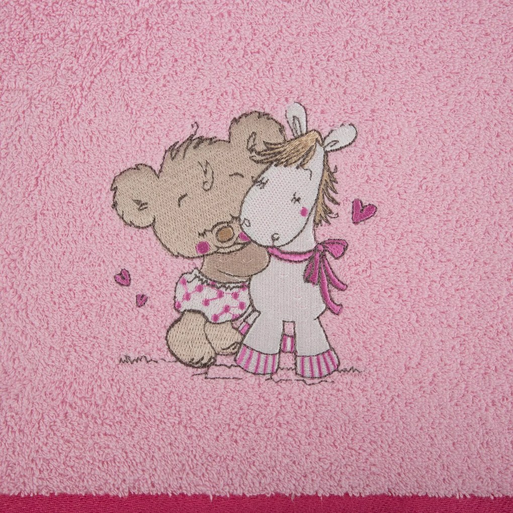 DĚTSKÝ BAVLNĚNÝ RUČNÍK BABY43 50X90 CM RŮŽOVÁ
