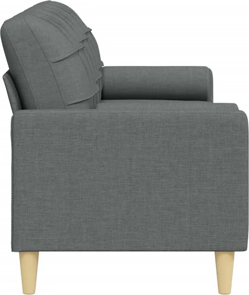 3místná pohovka s polštáři tmavě šedá 210 cm textil 3278202
