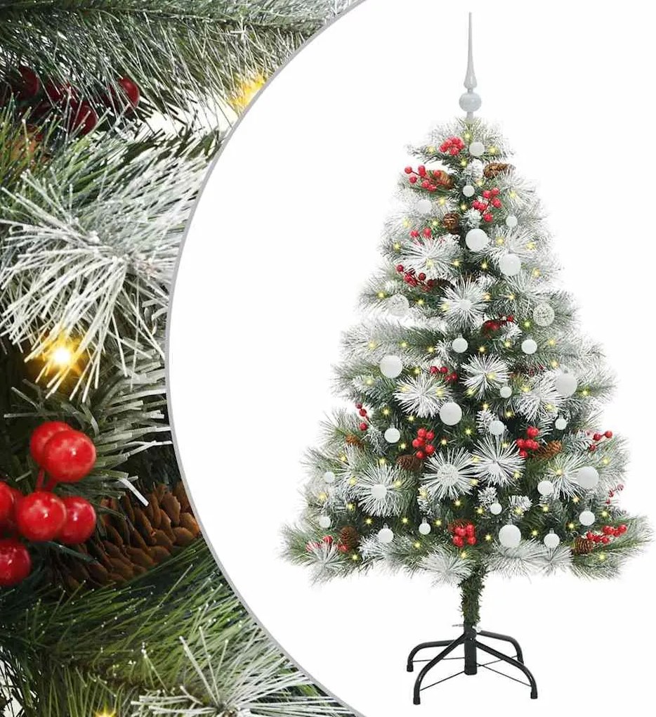 Umělý vánoční stromeček Zelená a bílá 150 cm PVC, kov a plast 3395173
