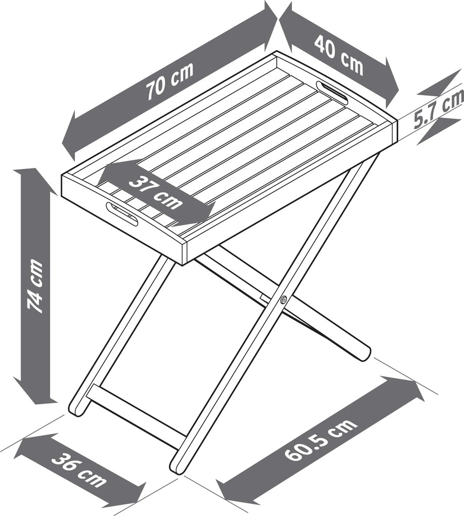 Tchibo - Zahradní odkládací stolek - barva: hnědá