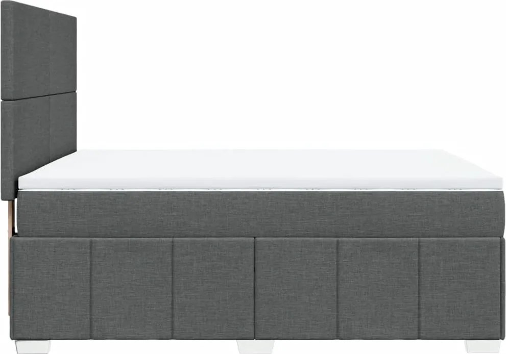 Box spring postel s matrací tmavě šedá 140x200 cm textil 3291685