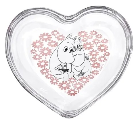 Skleněná dóza ve tvaru srdce Moomin Together Muurla