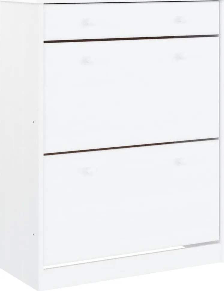 vidaXL Botník ALTA 77 x 35 x 96 cm masivní borové dřevo [353924] Barva: Bílá