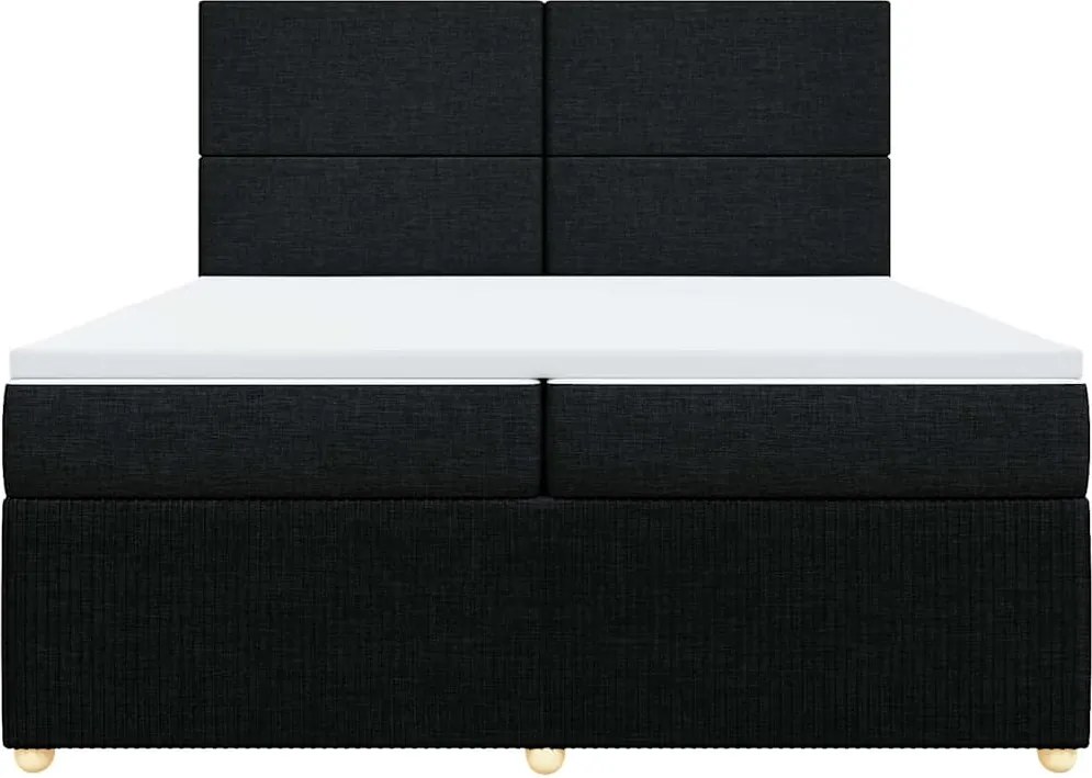 Box spring postel s matrací černá 200x200 cm textil 3292158
