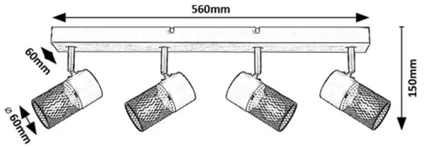 Rabalux 71154 - Bodové svítidlo METTA 4xE14/40W/230V