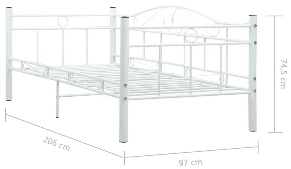 Rám denní postele bílý kov 90 x 200 cm,  286136