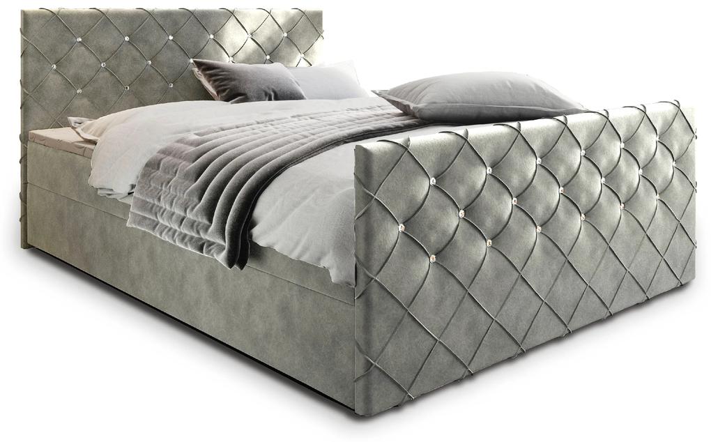 MSL Kontinentální čalouněná postel MARDI (160 x 200 cm) Barva látky: MAGIC VELVET 2250