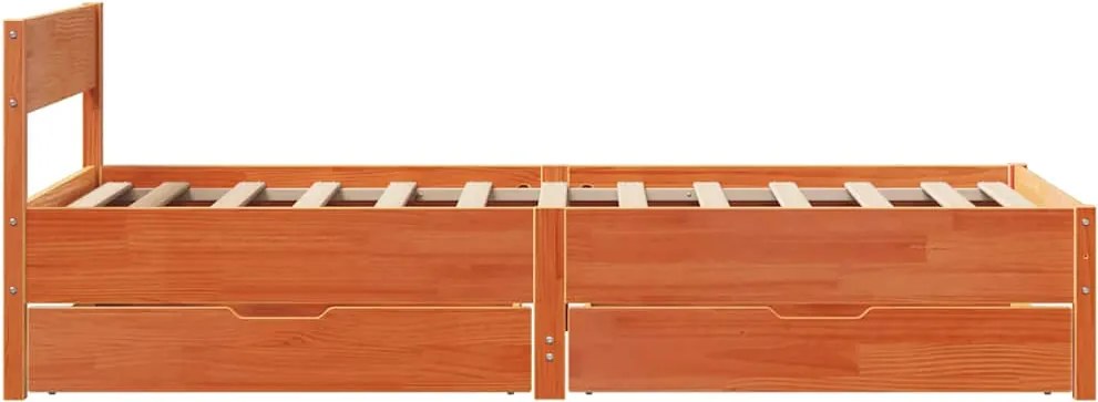 Postel bez matrace voskově hnědá 90 x 200 cm masivní borovice 3301760