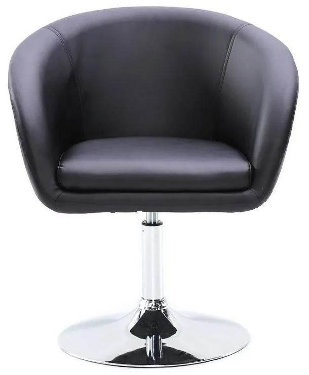 LuxuryForm Židle VENICE na stříbrné kulaté podstavě - černá