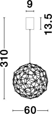 Závěsné LED svítidlo NOVA LUCE SOLE 21,6W 3000K 9186001