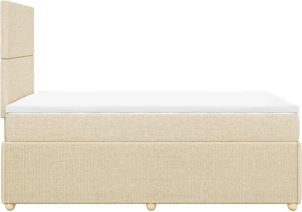 Box spring postel s matrací krémová 120x190 cm textil 3291993