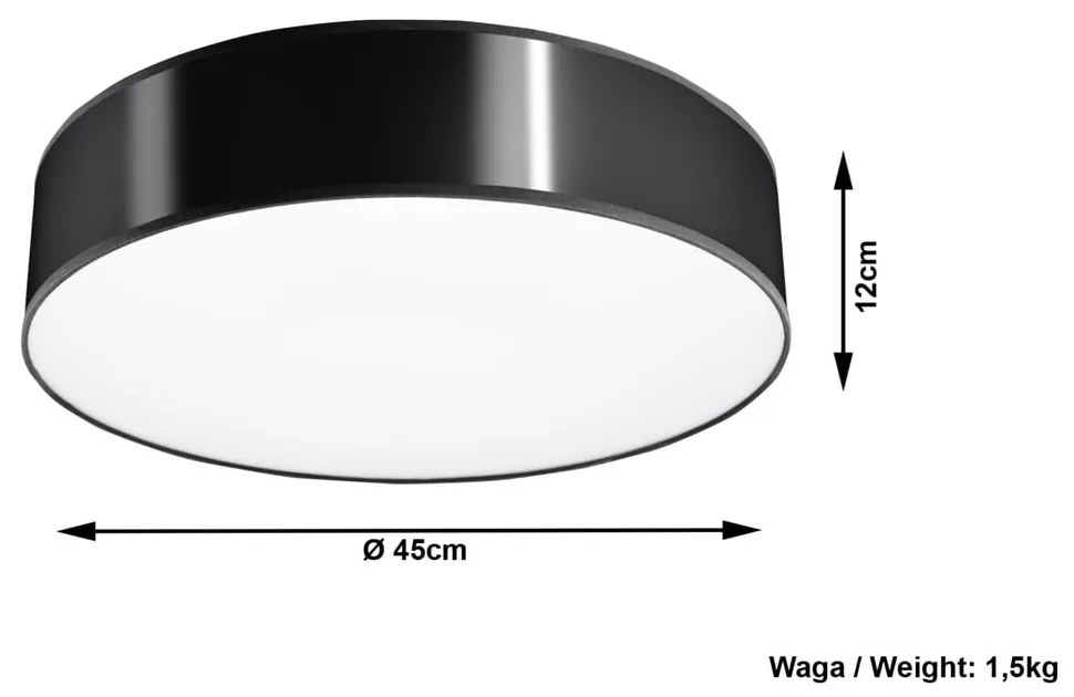 Černé stropní svítidlo Sollux Atis Ceiling