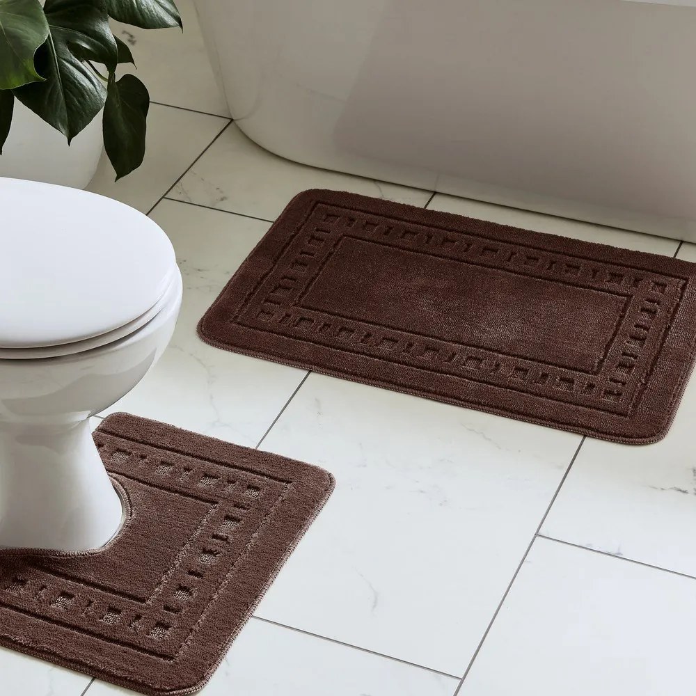 Tmavě hnědé WC koupelnové předložky v sadě 2 ks 50x80 cm Armoni – Catherine Lansfield