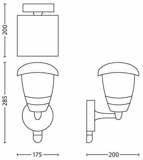 Philips 15388/30/16 - Venkovní nástěnné svítidlo se senzorem 1xE27/60W IP44