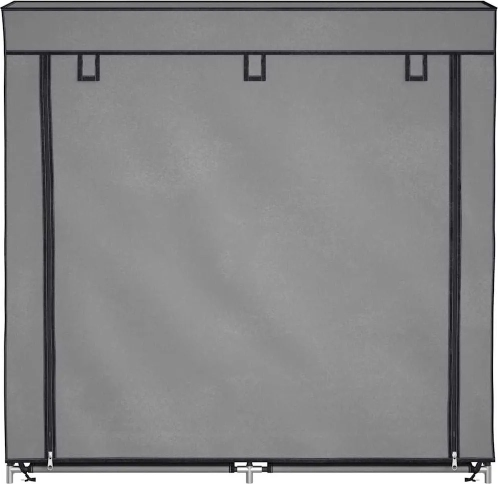 Botník s potahem šedý 115 x 28 x 110 cm textil 282434